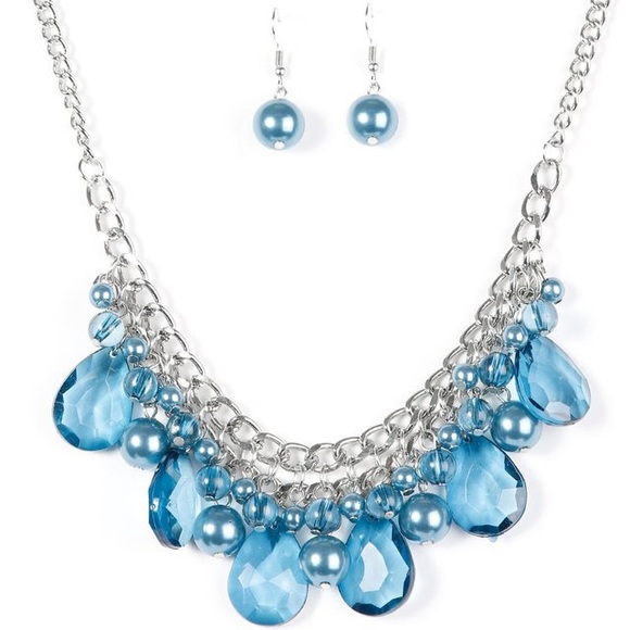 paparazzi | Jewelry | Paparazzi Twinkly Typhoon Blue Necklace | Poshmark